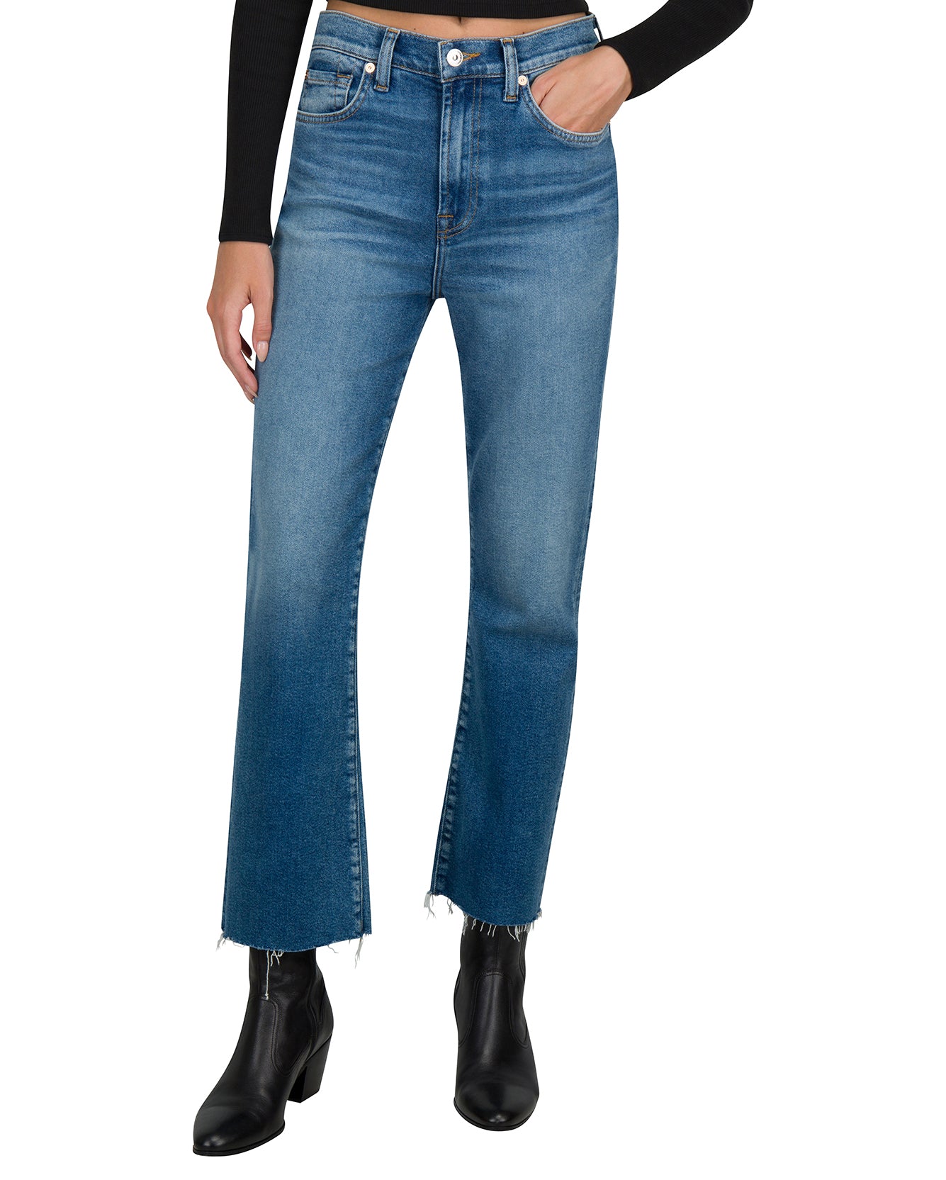 High Waist Slim Kick in Lyme Jeans – Peachy Lady